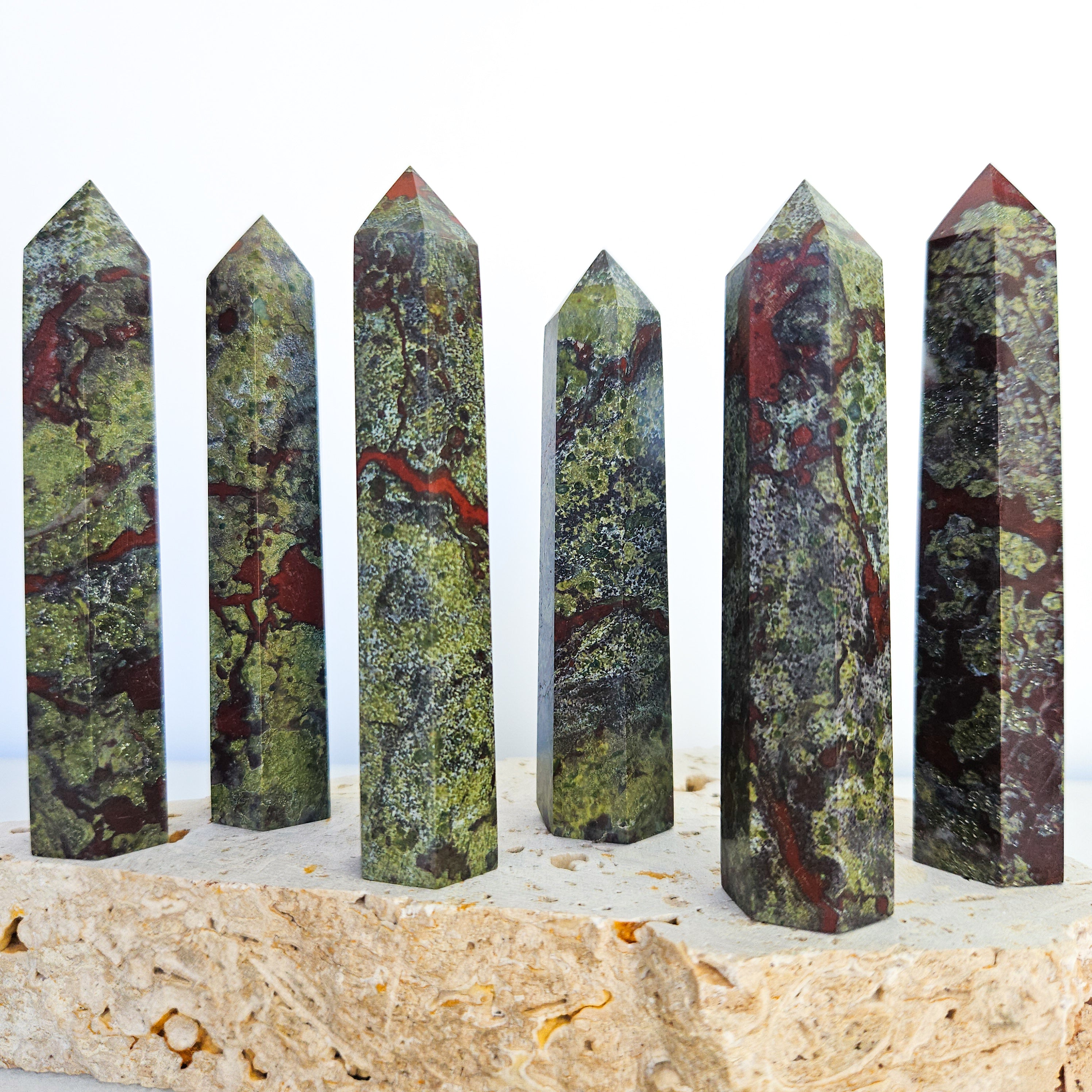 Dragon Blood Jasper Crystal Towers | Celestial Crystals