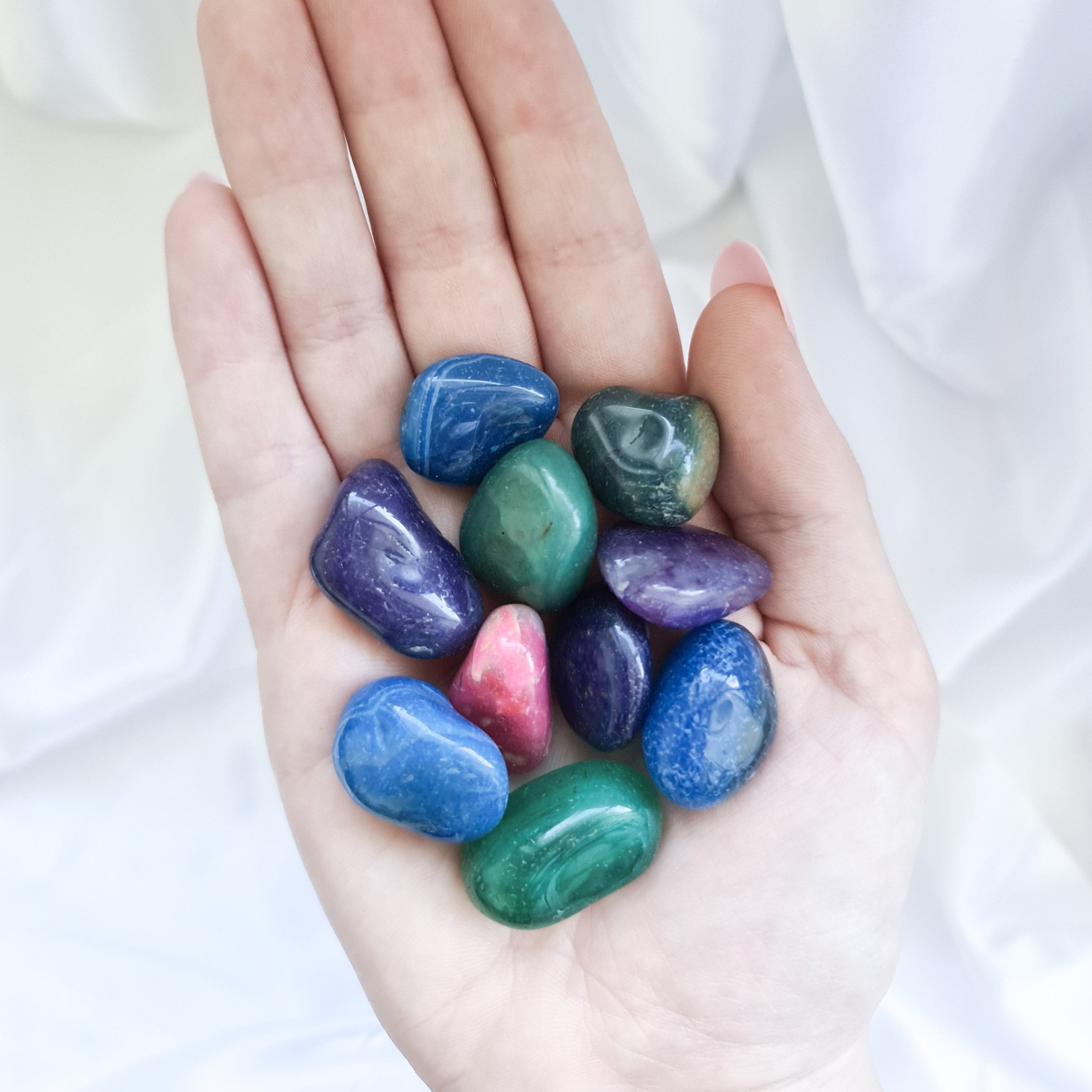 Coloured Agate Tumbled Stones | Celestial Crystals