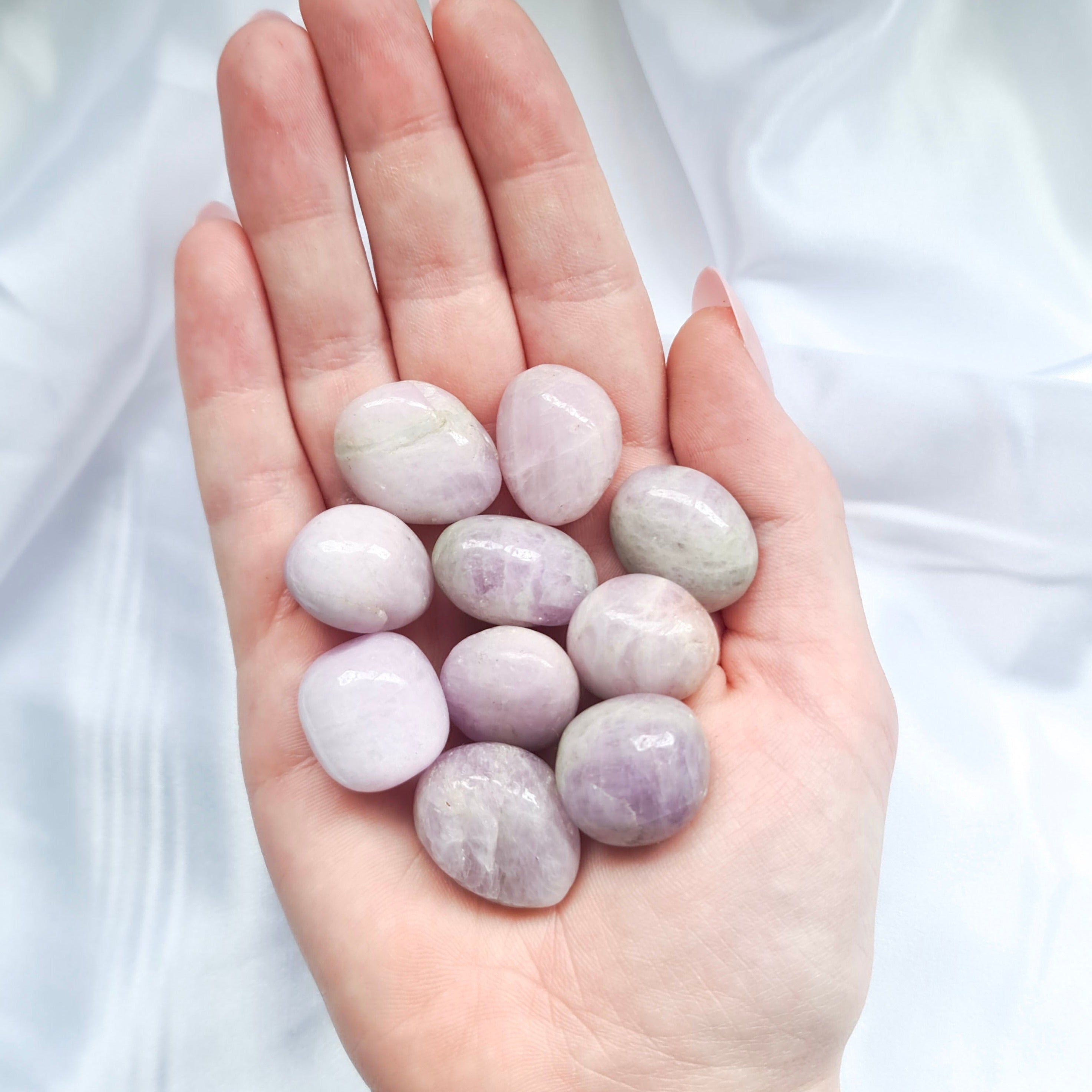 Kunzite Tumbled Stones | Celestial Crystals